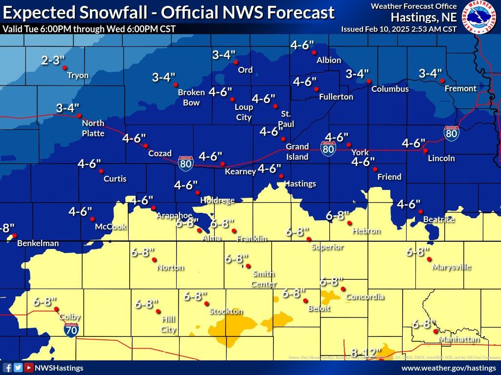 Winter storm watch issued Tuesday night for counties near Kansas border ...