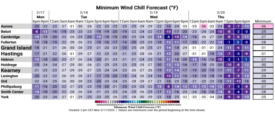 National Weather Service warns of "dangerously cold conditions ...